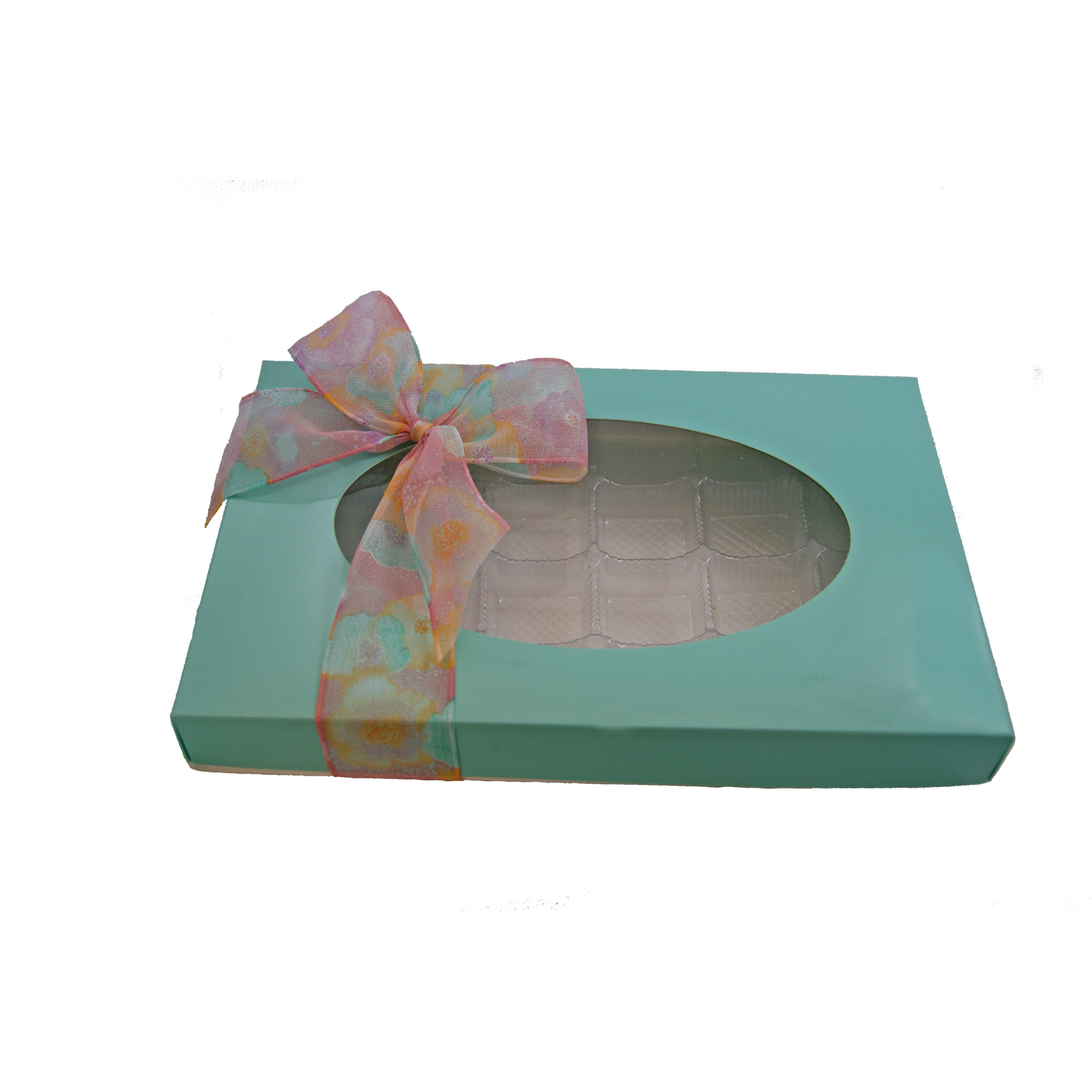 Set of 50 rectangular boxes with window - TURQUOISE (1lb) | Chocolat ...
