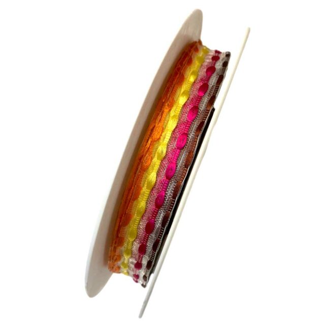 Orange, Yellow, Pink And Brown Ribbon (0.5in) | Chocolat-Chocolat Inc.