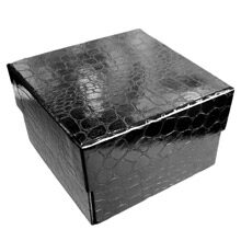 2 Tiered Display Box Ebony Croco | Chocolat-Chocolat Inc.