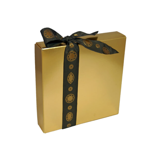 1/2lb box windowless gold square | Chocolat-Chocolat Inc.