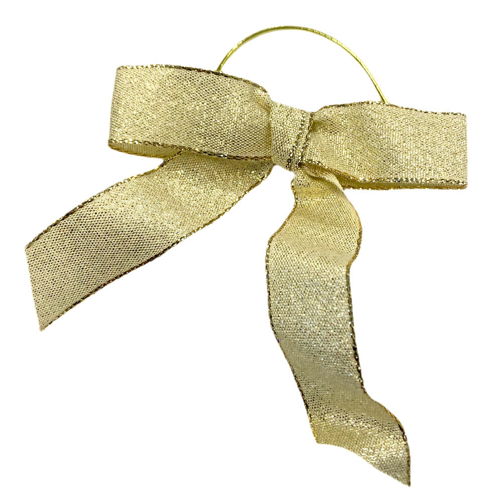 Gold Sparkling Bow on 6in elastic | Chocolat-Chocolat Inc.