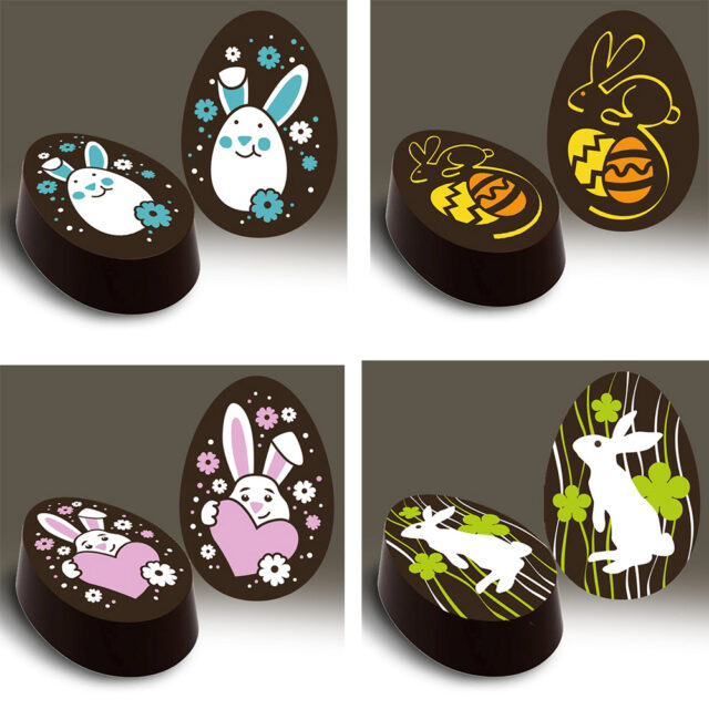 Mix of Easter designs - Transfer sheets for bonbon | Chocolat-Chocolat Inc.