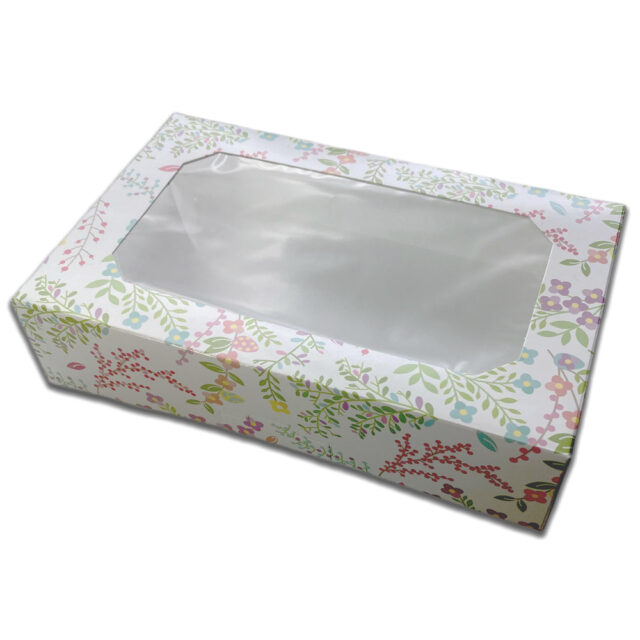 Rectangular Cookie Floral Box with Window | Chocolat-Chocolat Inc.