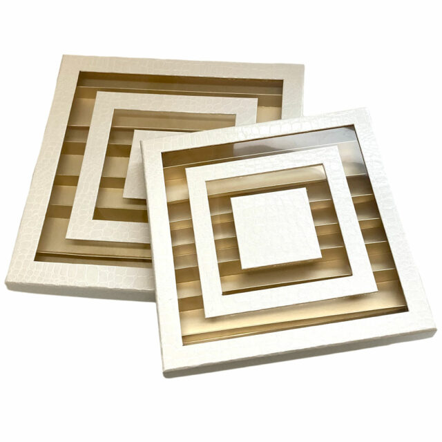 Labyrinth Box - White Crocodile Finish (56ct) | Chocolat-Chocolat Inc.