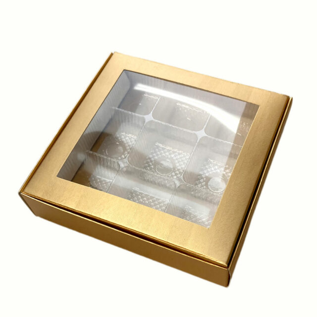 PIAZZA Box, Gold Stripes | Chocolat-Chocolat Inc.