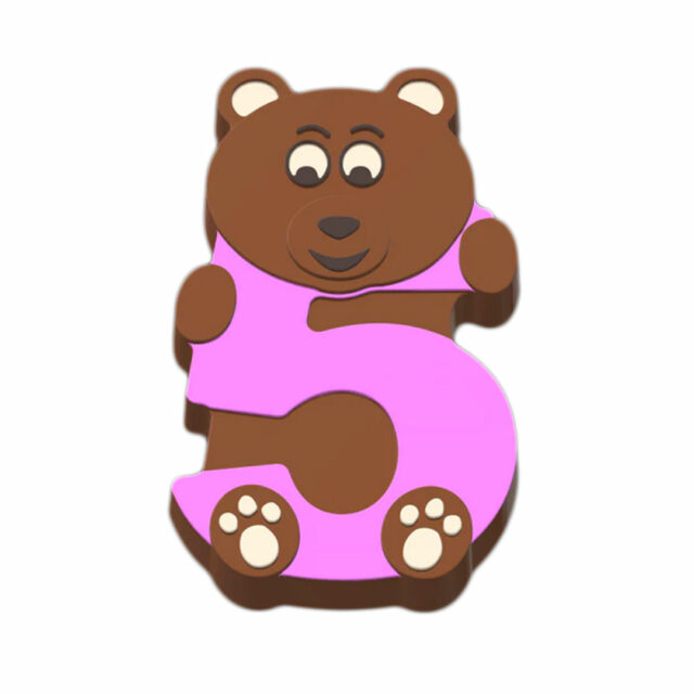 Chocolate mold, teddy bear number, 5 | Chocolat-Chocolat Inc.