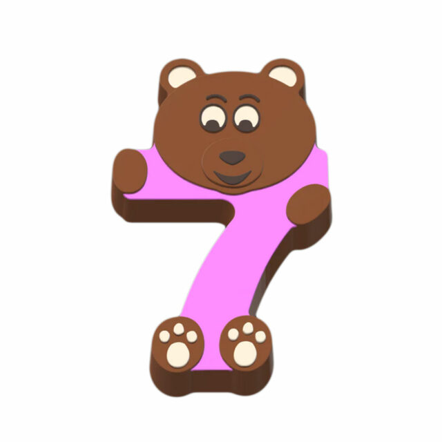 Chocolate mold, teddy bear number, 7 | Chocolat-Chocolat Inc.