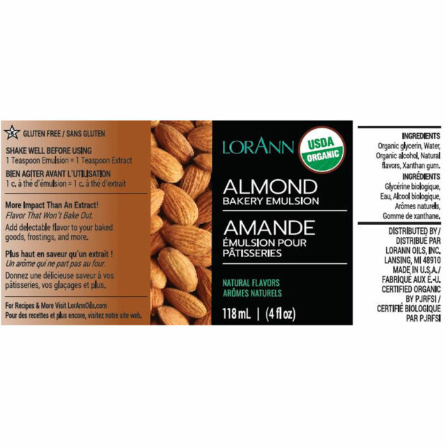 ORGANIC ALMOND EMULSION (4oz.) | Chocolat-Chocolat Inc.