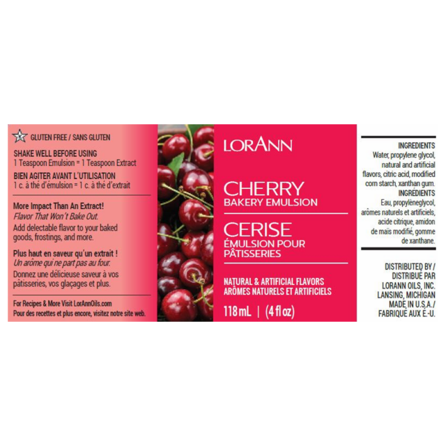 CHERRY EMULSION (4oz.) | Chocolat-Chocolat Inc.