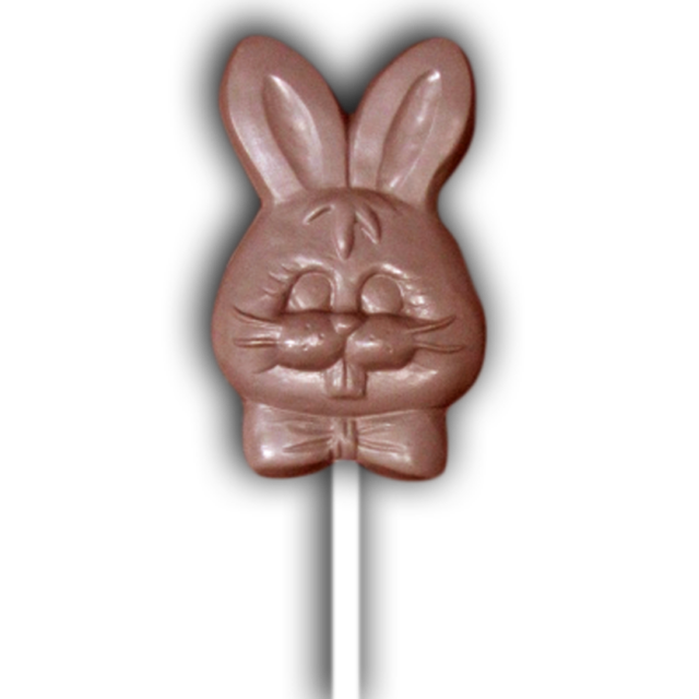 Lollipop Chocolate Mold – Rabbit Head with Bowtie | Chocolat-Chocolat Inc.